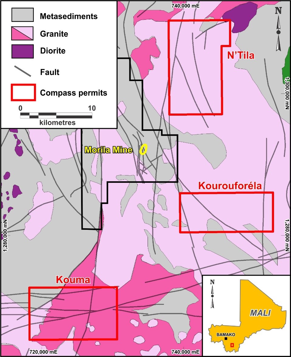 Compass Gold Initiates Bedrock Drilling on Two Target Areas at Moribala ...